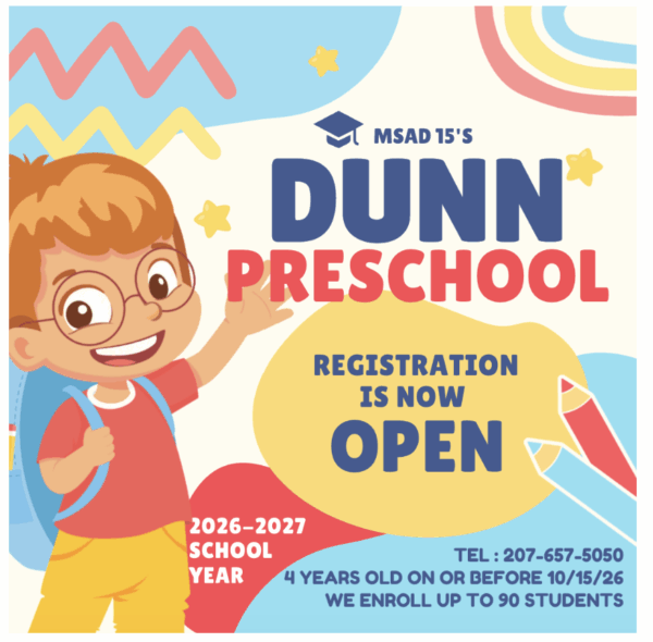 MSAD 15 Pre-K & Kindergarten Pre-Registration – Fall 2026 – MSAD15